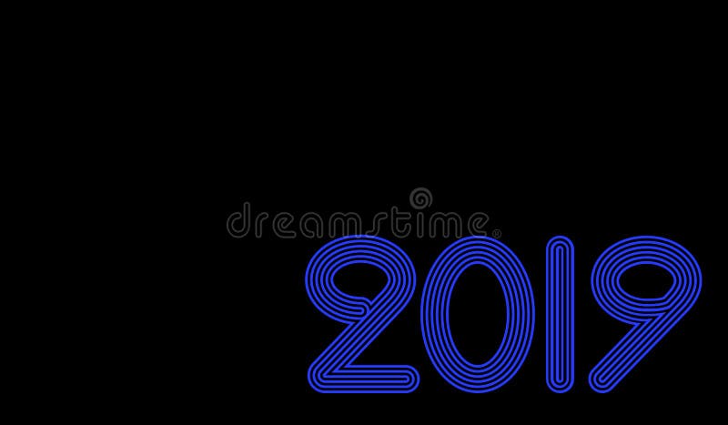 Numbers 2019 And On Grey Background Stock Illustration - Illustration ...