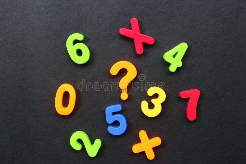 Numbers on Black Background Stock Image - Image of digits, signs: 194160523