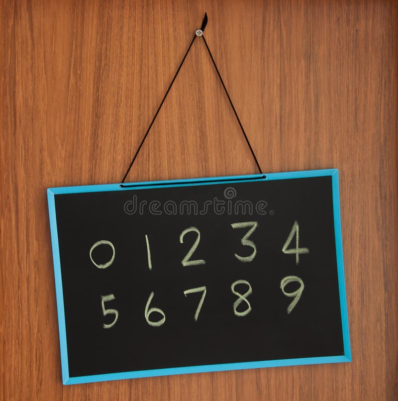 Numbers Word On Black Chalkboard Stock Photo - Image of illustration ...