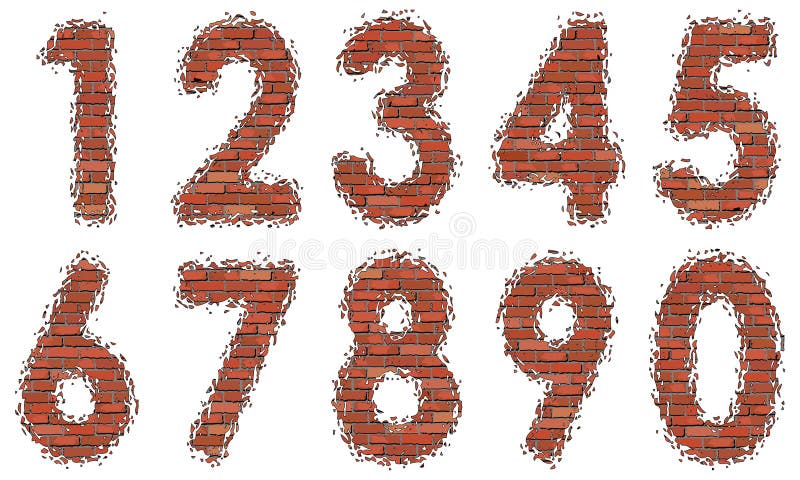 Numbers of bricks stock vector. Illustration of ideas - 36527194