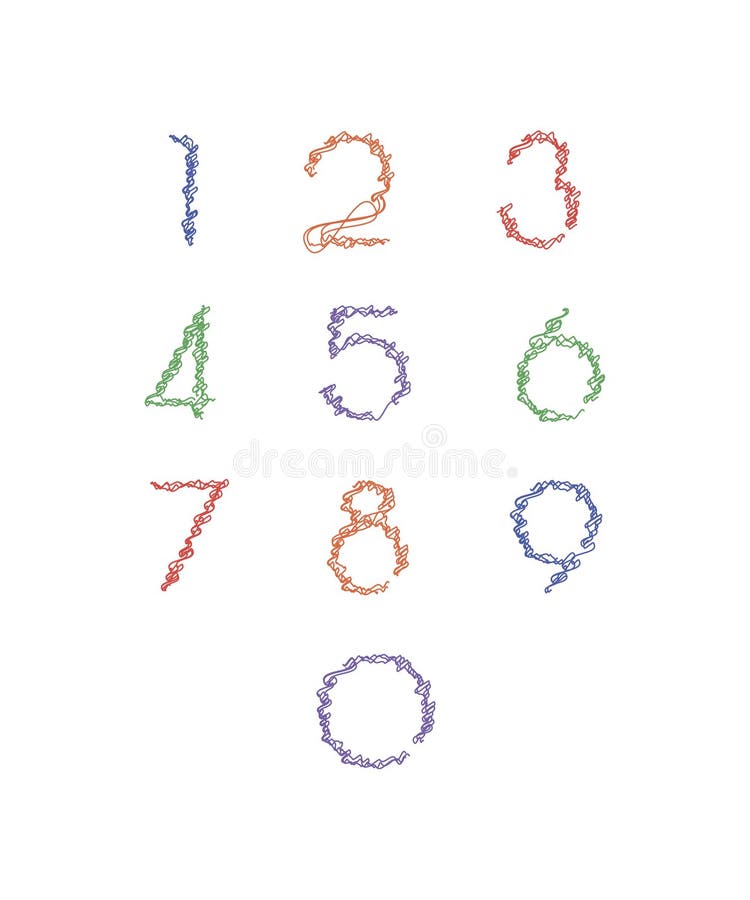 Numbers brush set stock vector. Illustration of brush - 72116644