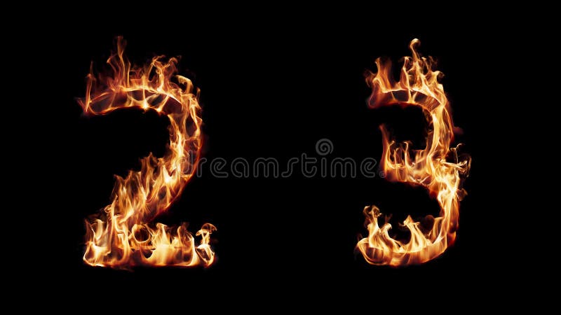 Numbers 2 and 3 Burning in Fire. Stock Video - Video of sign, heat ...