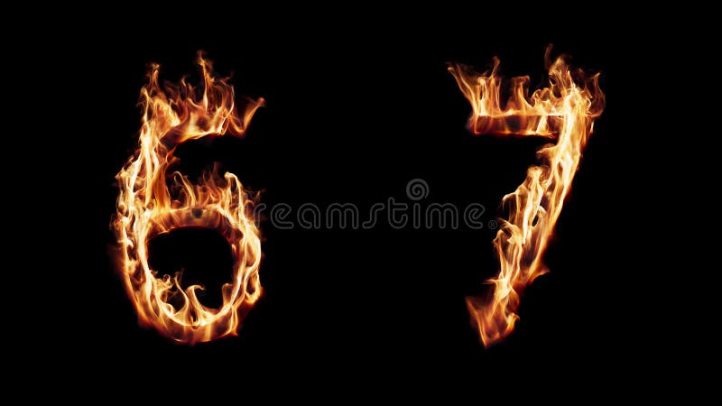 Numbers 6 and 7 Burning in Fire. Stock Video - Video of collection ...