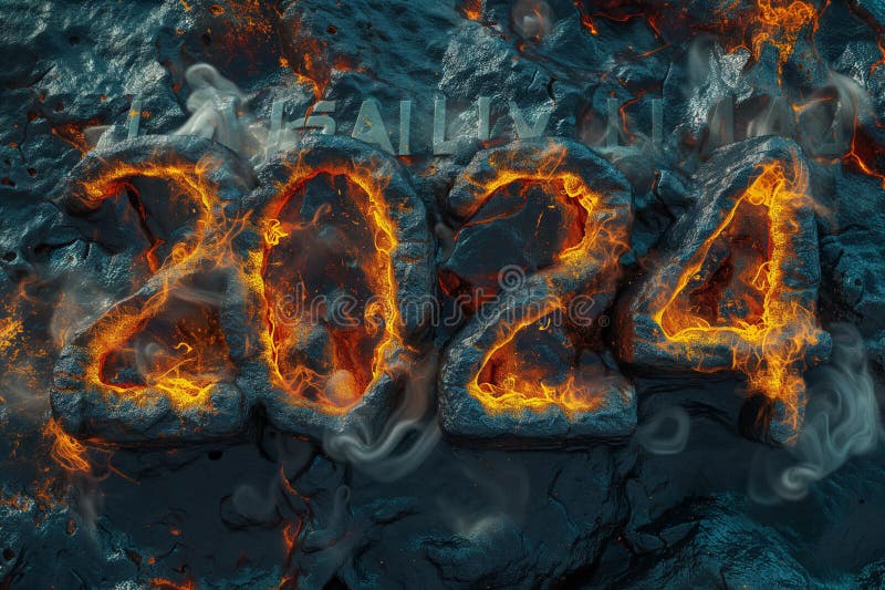The Year 2024 Ablaze: a Symbol of Urgent Times Stock Photo - Image of ...