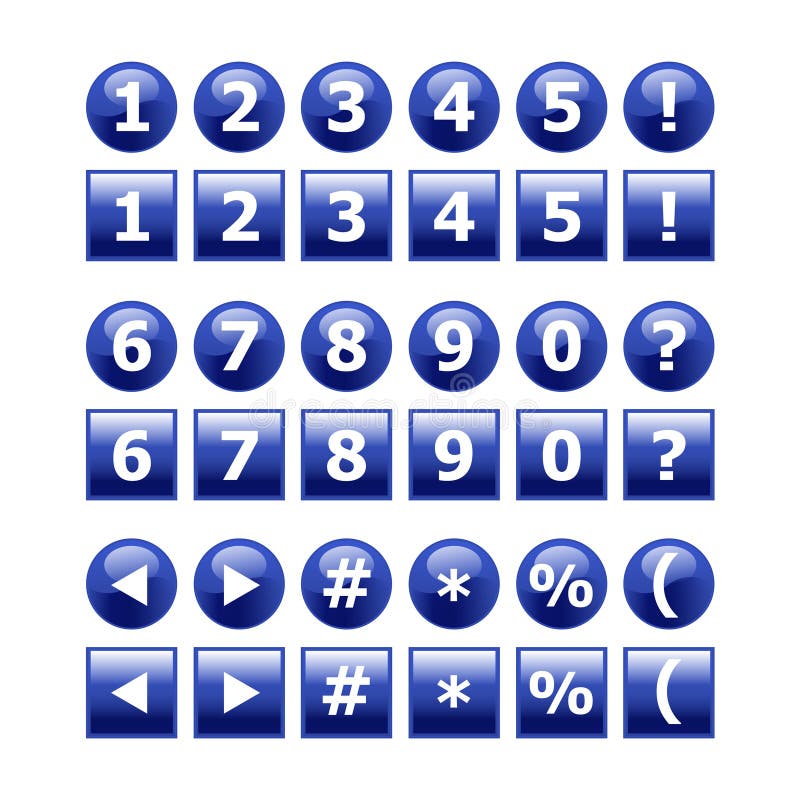 Numbers Buttons stock vector. Illustration of insignia - 53421078