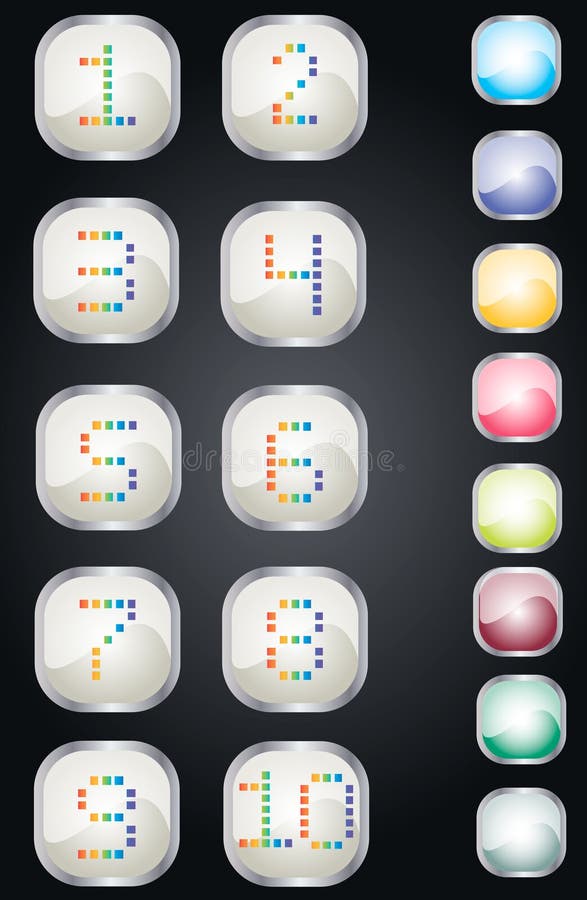 Numbers buttons stock vector. Illustration of rainbow - 43285511