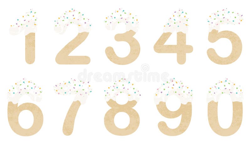 Cupcake style numbers stock vector. Illustration of cake - 270077659
