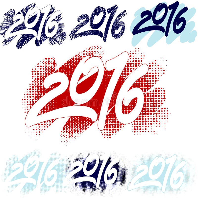 Numbers 2016 stock vector. Illustration of clip, drawing - 62404866