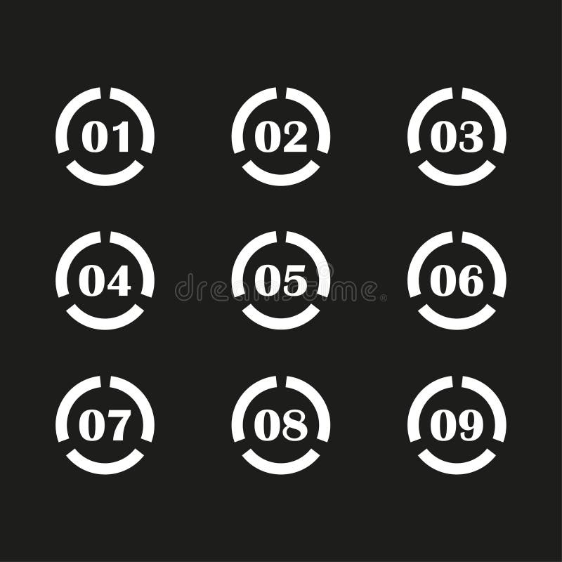 Numbers in Circles for Concept Design. Circle Frame Set. Vector ...