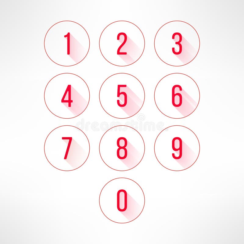 Numbers in Circles Set in Modern Flat Design Stock Vector ...