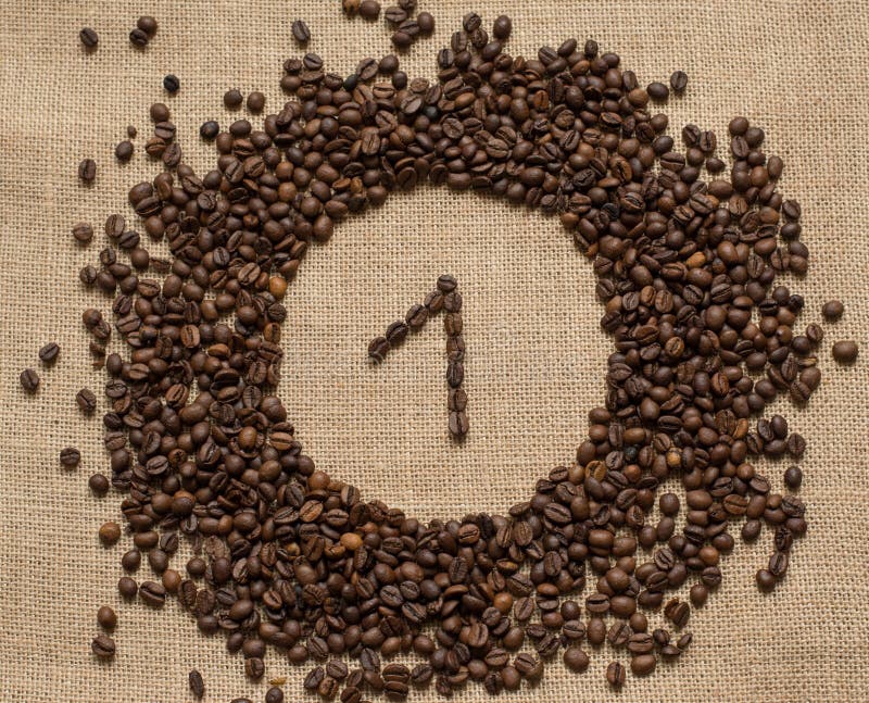 Numbers from Coffee Beans on Burlap Background Stock Photo - Image of ...