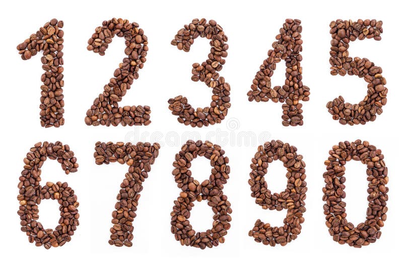 Numbers of Coffee Beans. Font Coffee Beans Stock Illustration ...