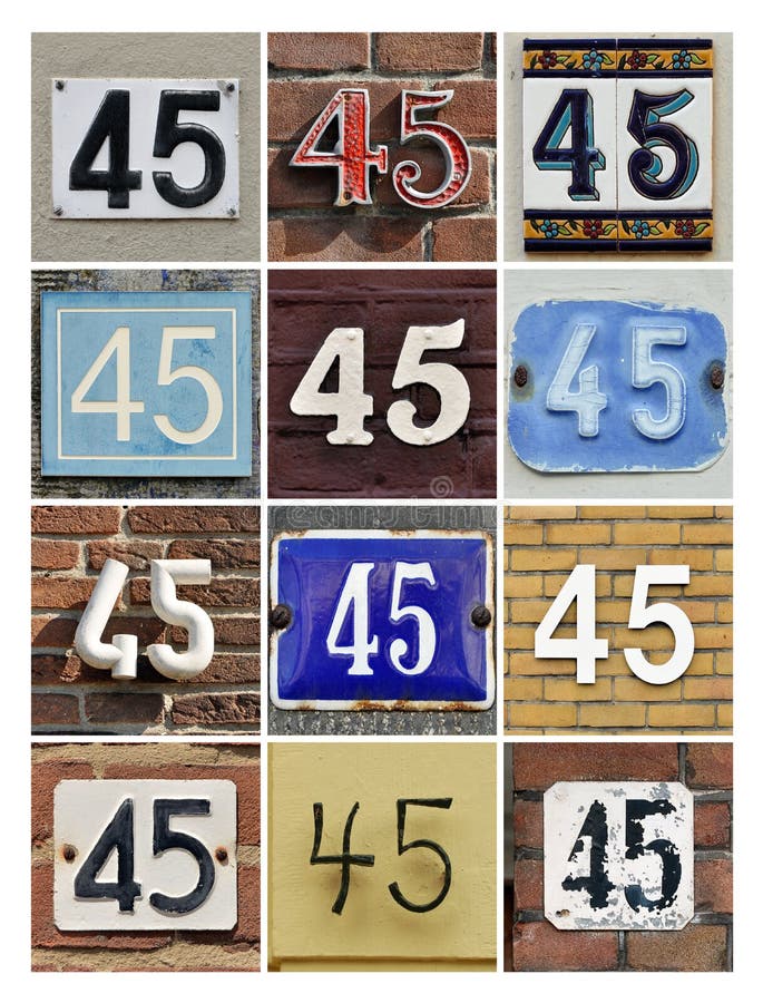 Numbers 45 stock image. Image of object, background, housenumber - 36603433