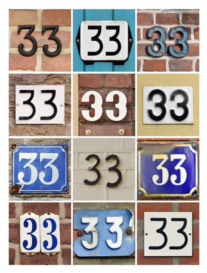 Numbers 33 stock image. Image of background, collage - 36582913
