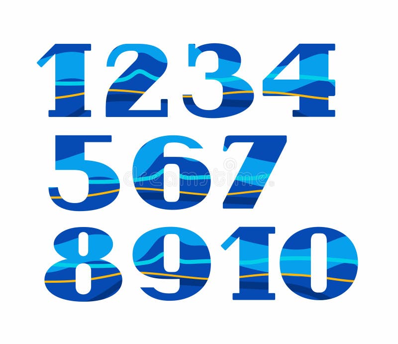 Numbers, Color, Waves, Vector. Stock Vector - Illustration of aqua ...