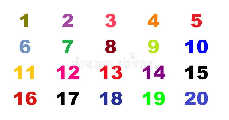 Numbers. Colored Numbers for Kids Stock Image - Image of cartoon ...