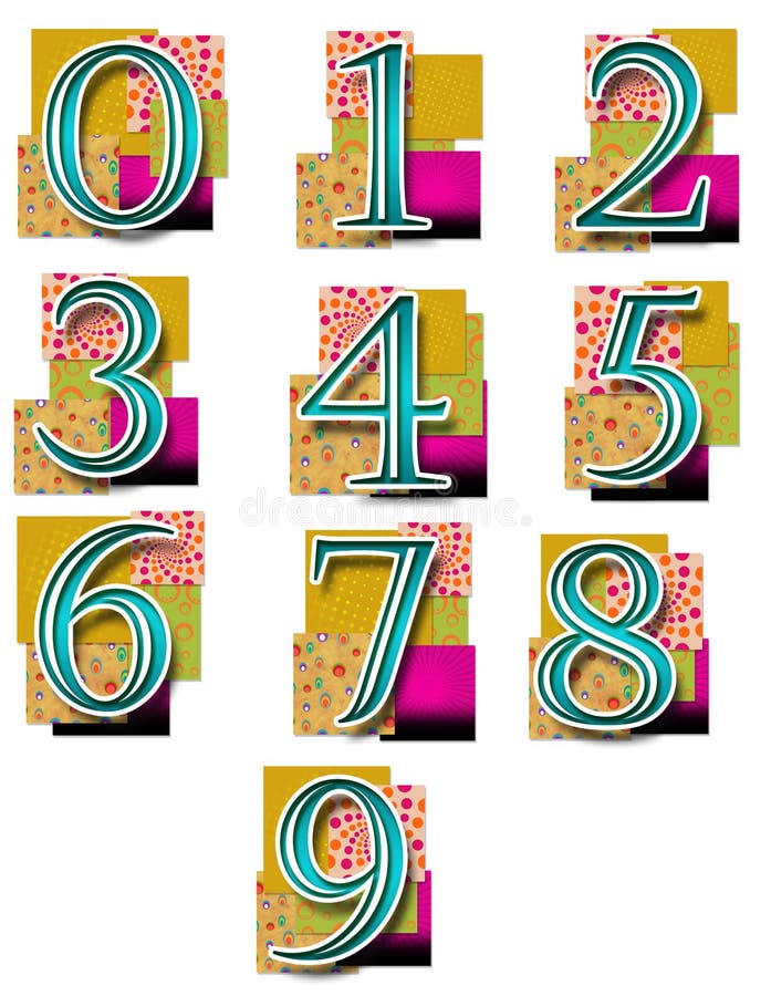 Numbers in Colourful Background Stock Illustration - Illustration of ...