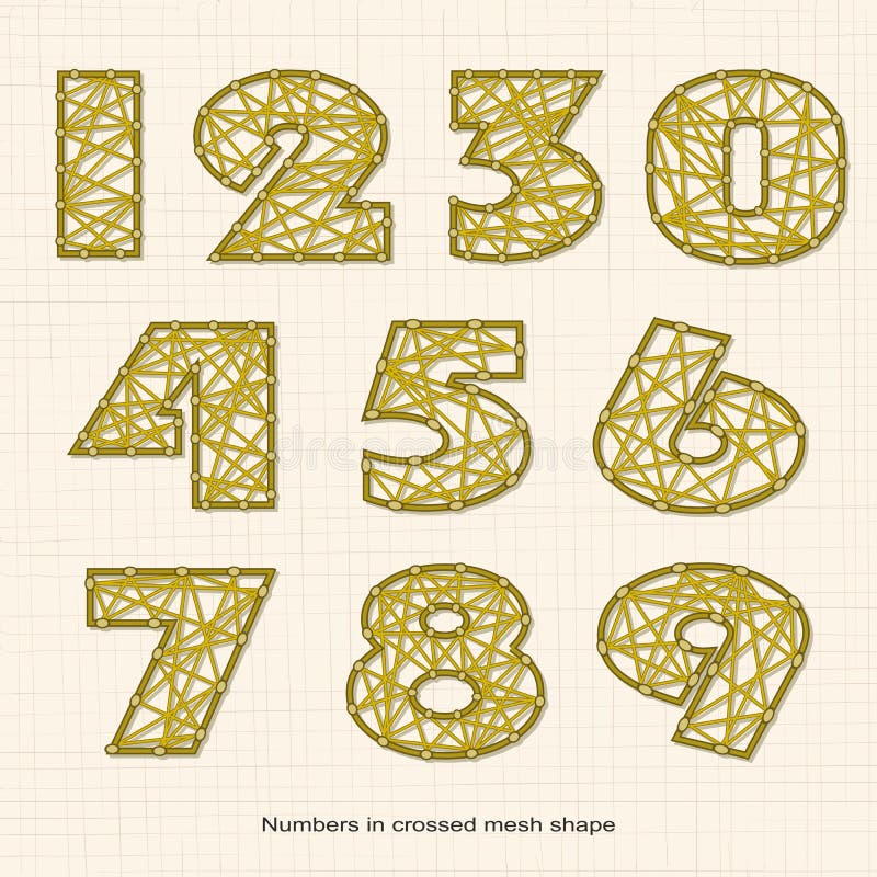 Numbers in Crossed Mesh Shape. Stock Vector - Illustration of creative ...