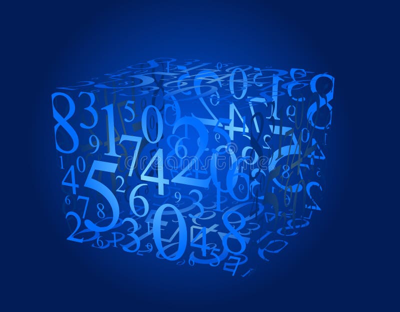 Numbers cube stock illustration. Illustration of collage - 7008893