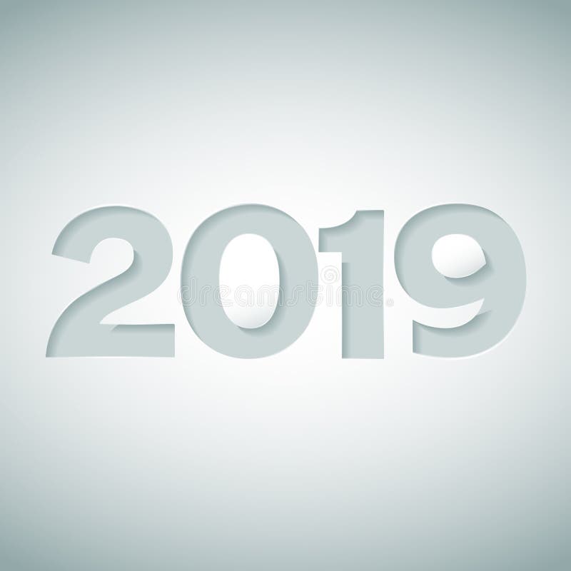 2019 Numbers Cut Out of Paper Style Stock Vector - Illustration of ...
