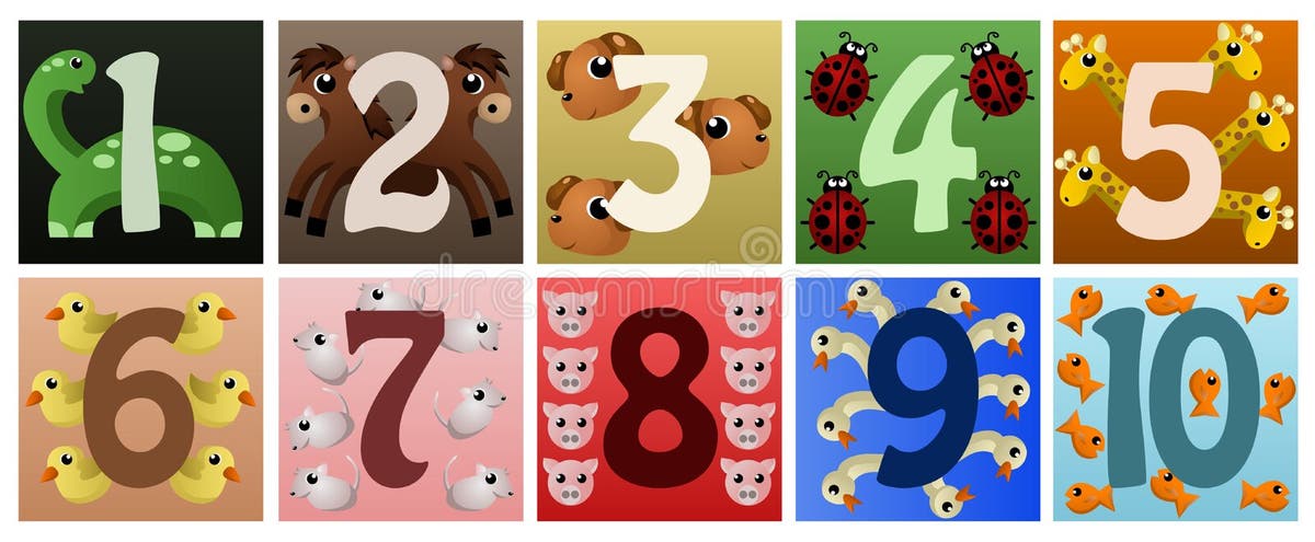 Animals Numbers Stock Illustrations – 3,163 Animals Numbers Stock ...