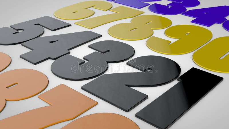 Numbers 3d Different Colors Stock Illustrations – 243 Numbers 3d ...
