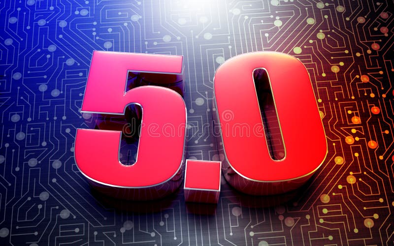 Numbers 5.0 3d rendering. stock illustration. Illustration of ...