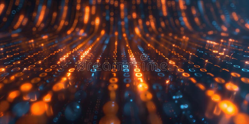 0 and 1 Numbers Depict a Byte Code in Perspective View with Depth of ...