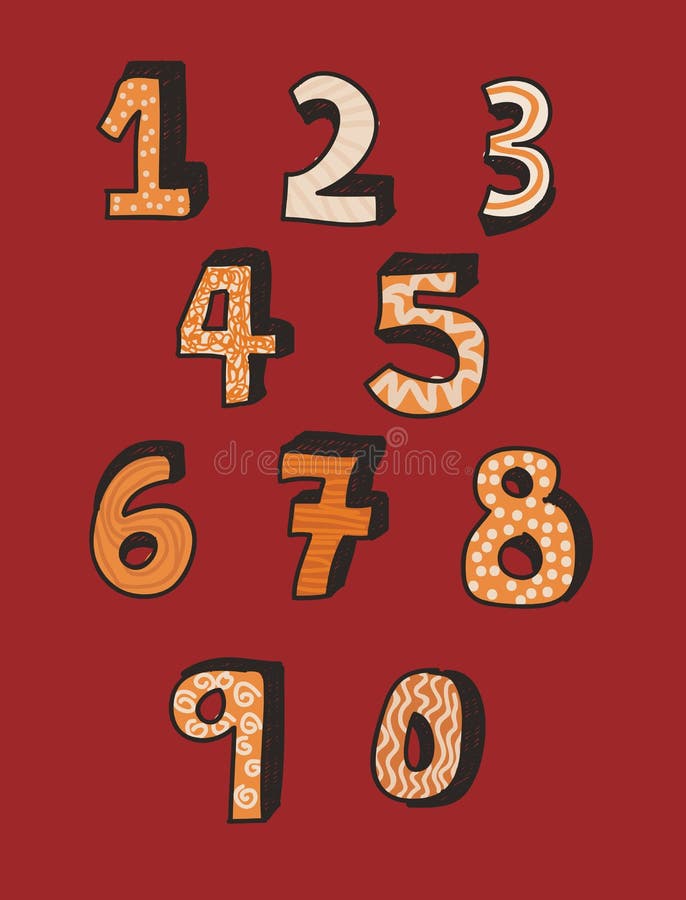 Numbers design stock vector. Illustration of drawn, abstract - 36149259