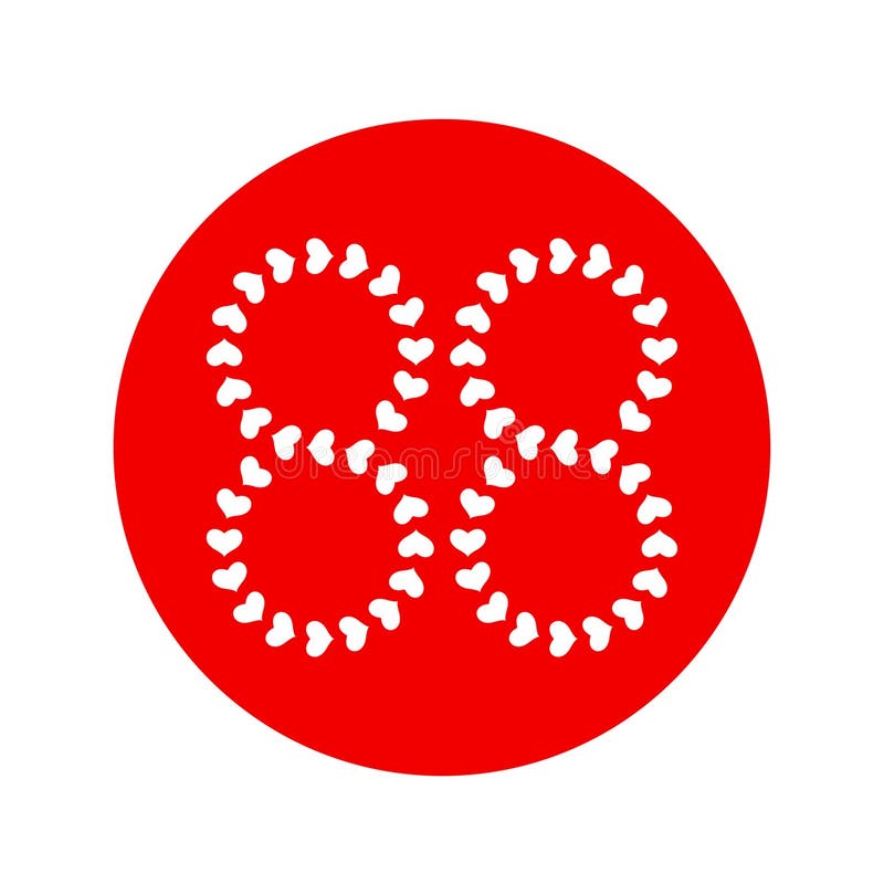 Numbers 88 is Designed with Red Hearts Icon Stock Illustration ...