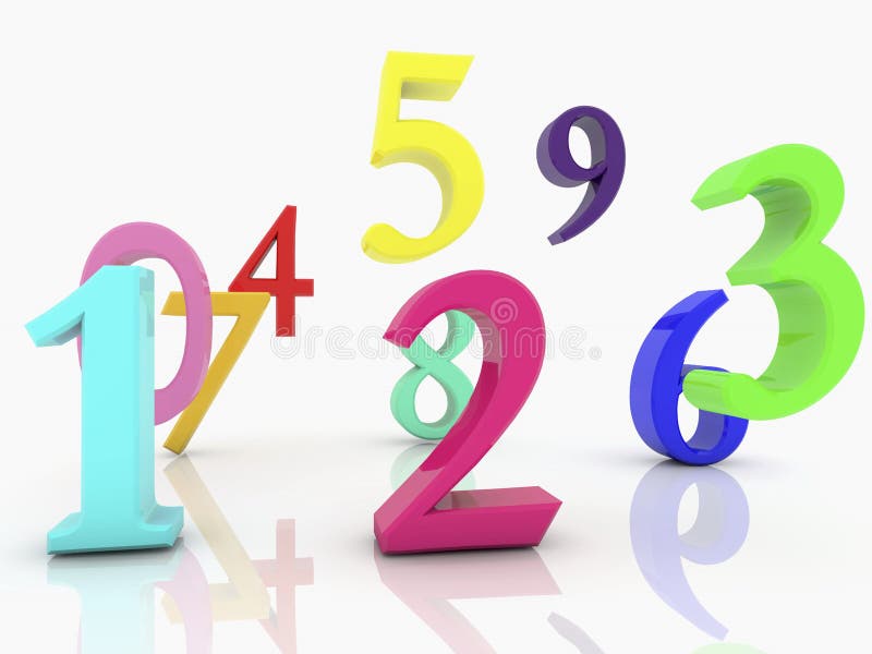Numbers in Different Colors Stock Illustration - Illustration of design ...