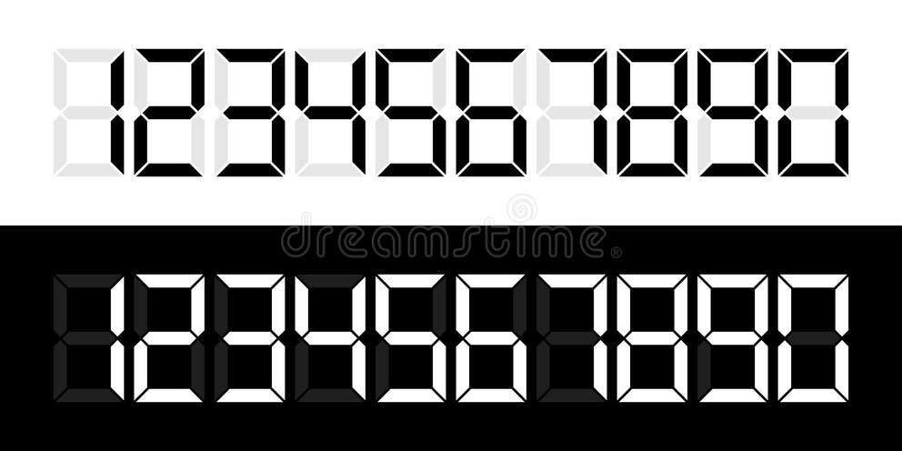 Numbers. Digit. Digital Numbers Collection Stock Vector - Illustration ...