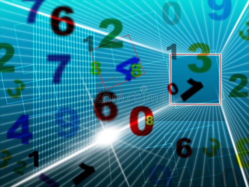 Numbers Digital Represents Hi Tech and College Stock Illustration ...