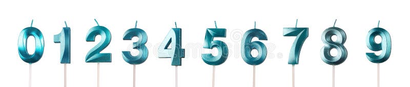 123 Numbers, Digits Candles Set. from Zero, One To Eight and Nine ...