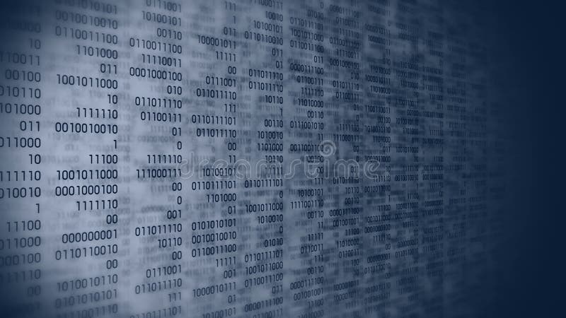 Binary Code Dark Blue Background. Web Online Streaming with Digital ...