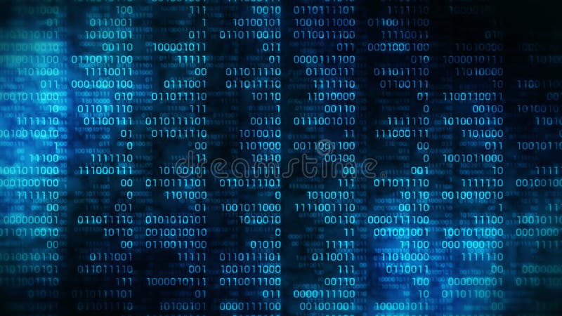 Binary Code Dark Blue Background. Web Online Streaming with Digital ...