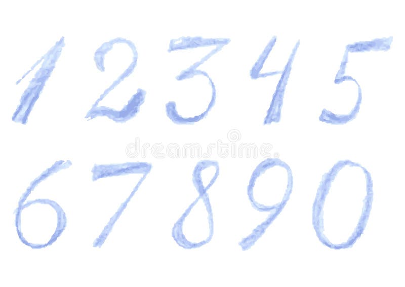 Numbers Drawn by Colored Pencils, Vector Stock Vector - Illustration of ...