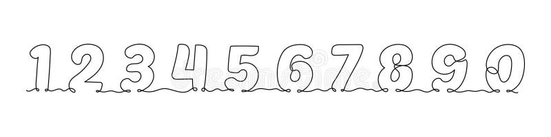 Numbers Continuous Line Drawing Stock Illustrations – 206 Numbers ...