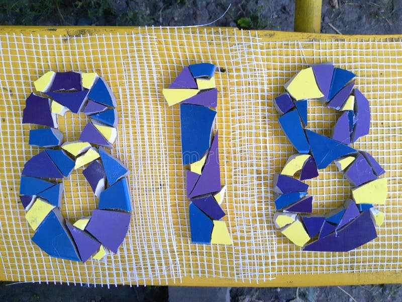 Numbers Eight and One with Mosaic Stock Photo - Image of outdoors ...