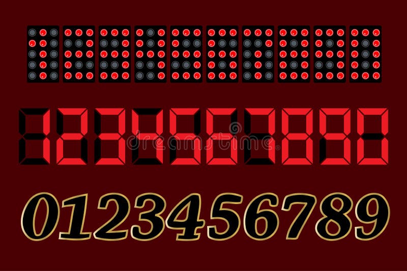 Numbers 1, 2, 3, 4, 5, 6, 7, 8, 9, 0. Electron, Diode, Dial, Glowing ...