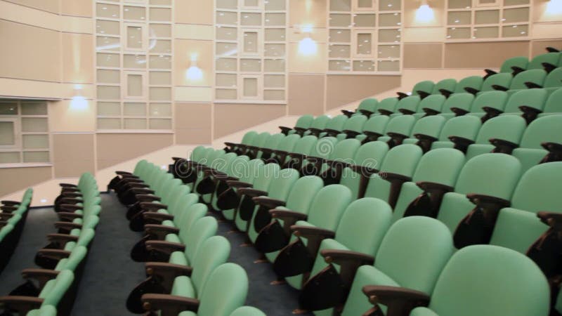 Numbers of Empty Green Armchairs in Lecture Hall Stock Footage - Video ...