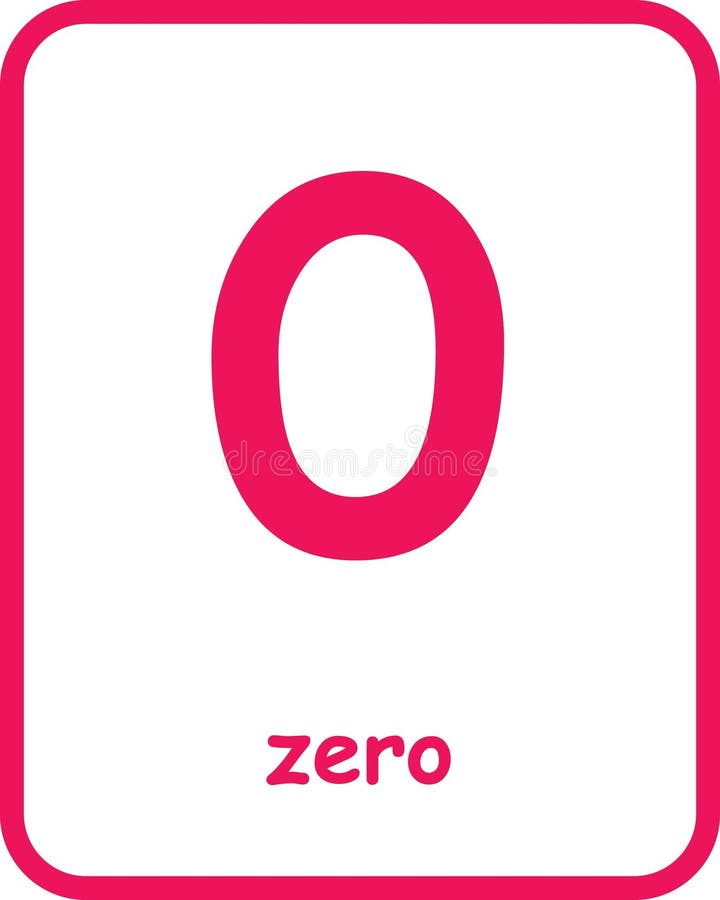 0 Flashcard Numbers for Kids Stock Illustration - Illustration of math ...