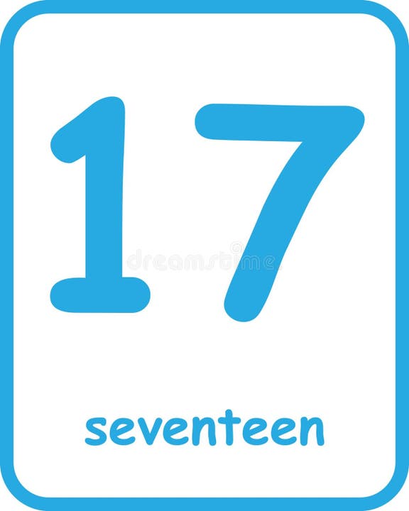 17 Flashcard Numbers for Kids Stock Illustration - Illustration of ...