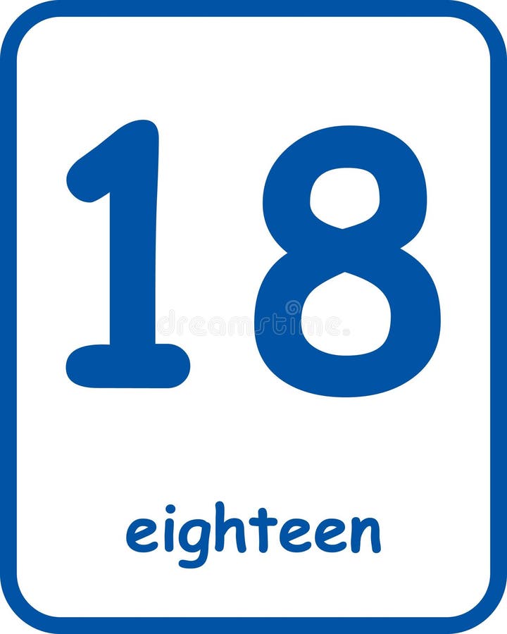 18 Flashcard Numbers for Kids Stock Illustration - Illustration of ...