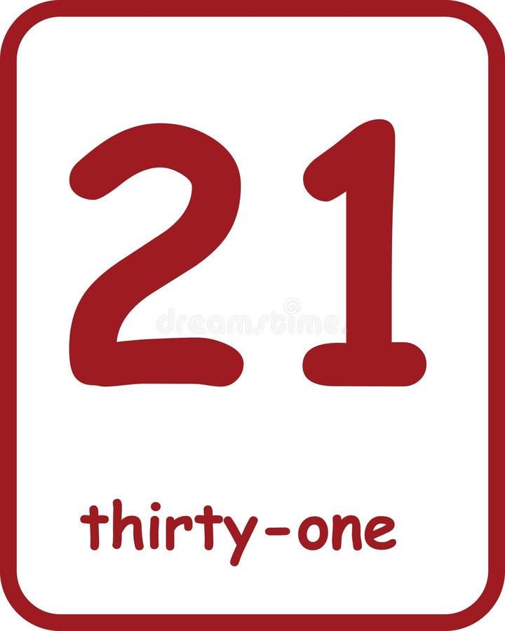 21 Flashcard Numbers for Kids Stock Illustration - Illustration of card ...
