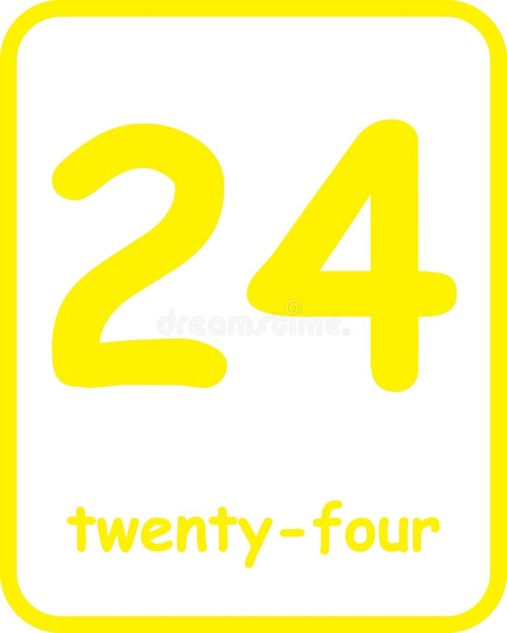24 Flashcard Numbers for Kids Stock Illustration - Illustration of ...