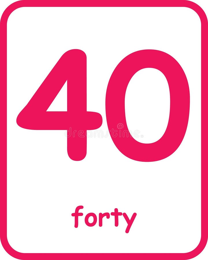 40 Flashcard Numbers for Kids Stock Illustration - Illustration of ...