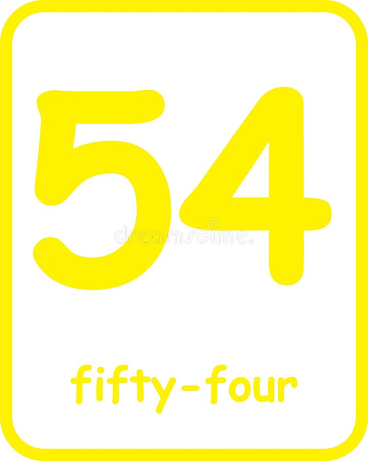 54 Flashcard Numbers for Kids Stock Illustration - Illustration of card ...