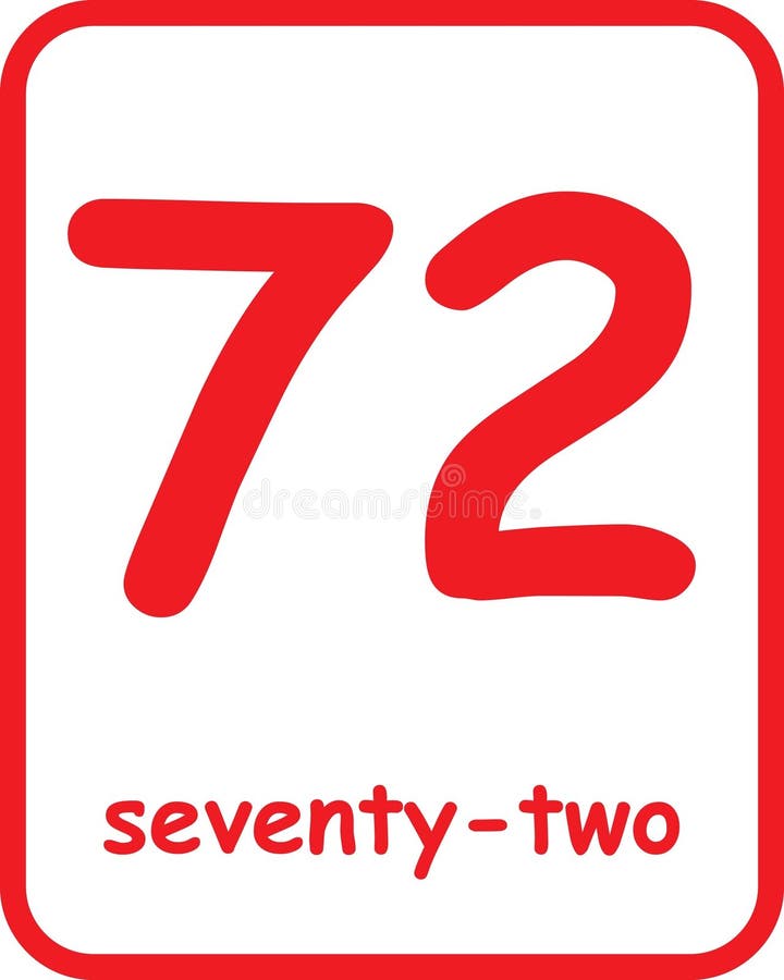 72 Flashcard Numbers for Kids Stock Illustration - Illustration of ...