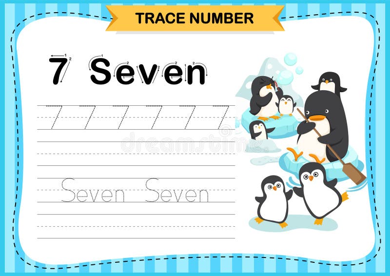 Numbers Exercise with Cartoon Vocabulary.Trace Number Design for ...